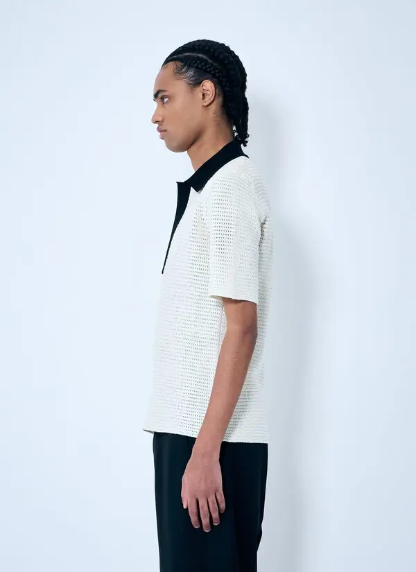 JIL SANDER Open-knit Polo Shirt