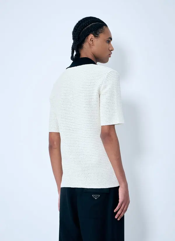 JIL SANDER Open-knit Polo Shirt