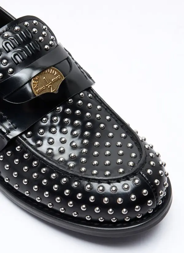 Miu Miu Studded Leather Loafers