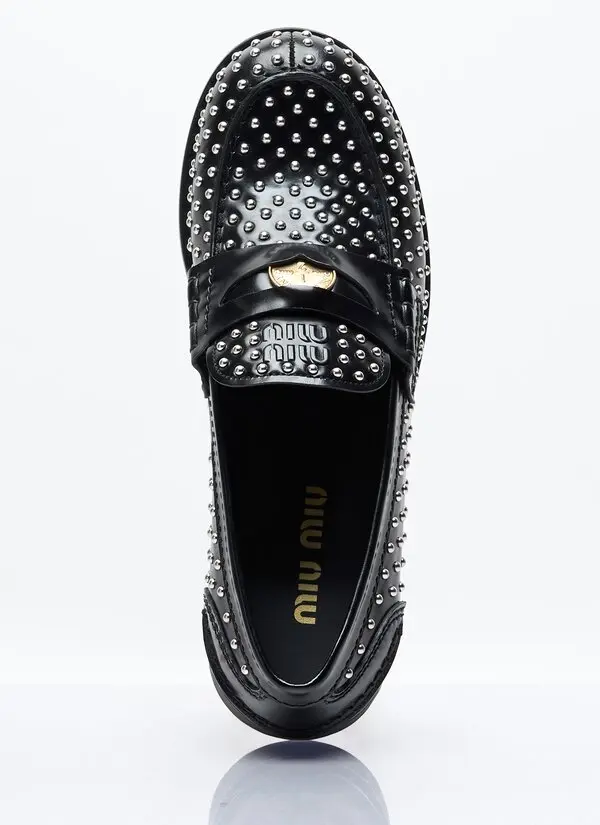 Miu Miu Studded Leather Loafers