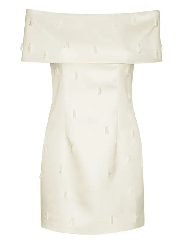 ROTATE BY BIRGER CHRISTENSEN Satin Beaded Mini Dress