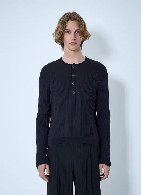 Our Legacy Fine Knit Cotton Crepe Henley