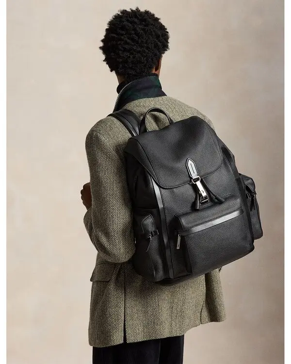 Polo Ralph Lauren Polo Id Pebble Leather Backpack