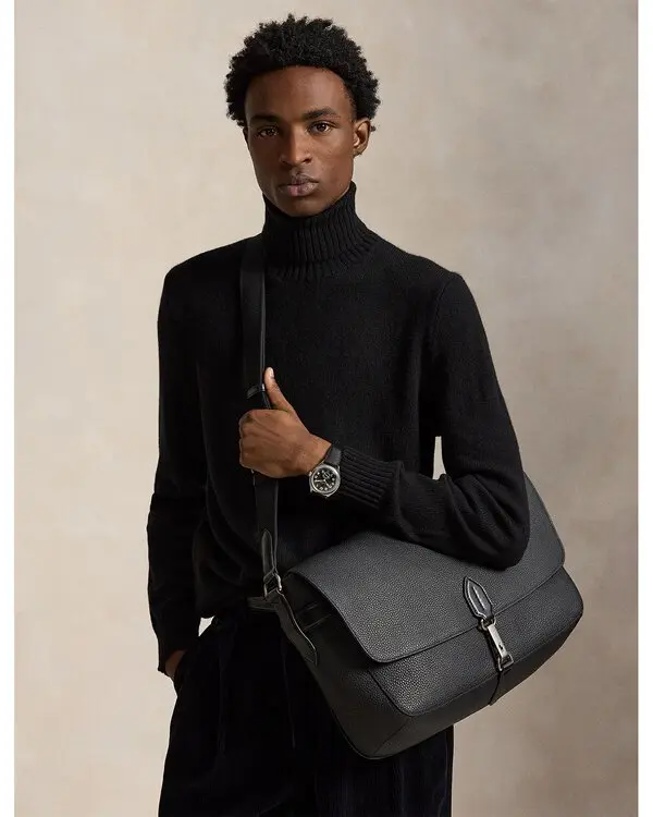 Polo Ralph Lauren Polo Id Pebble Leather Messenger Bag