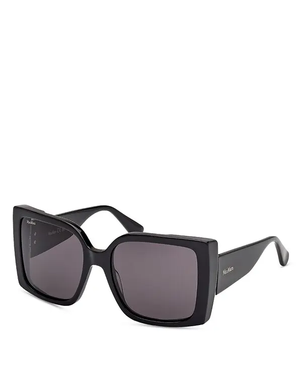Max Mara Hinge Square Sunglasses - Black/smoke