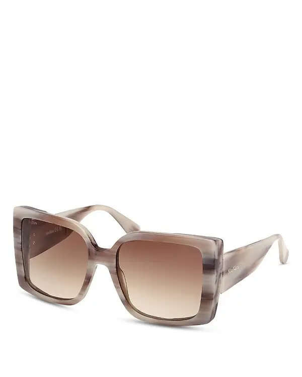 Max Mara Hinge Square Sunglasses - Gray/brown