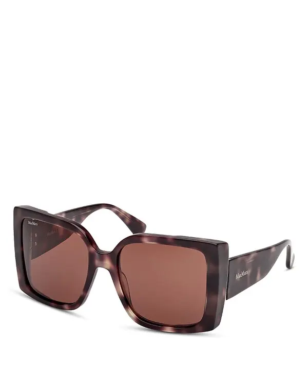 Max Mara Hinge Square Sunglasses - Havana/brown