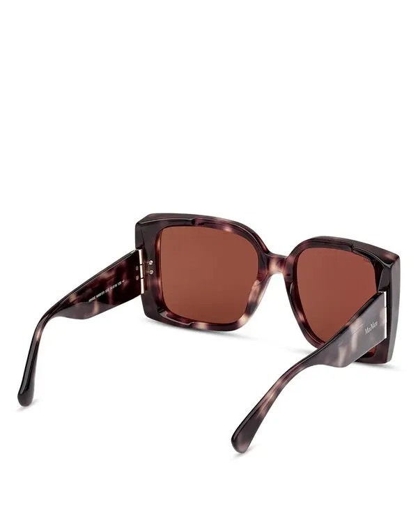 Max Mara Hinge Square Sunglasses - Havana/brown