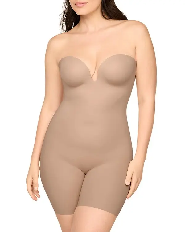 Spanx Suit Your Fancy Strapless Mid-thigh Bodysuit - Chai