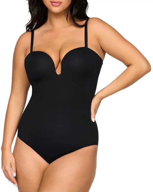 Spanx Suit Your Fancy Strapless Brief Bodysuit - Very Black