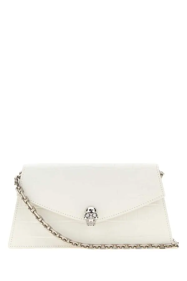 Alexander McQueen Leather Mini Skull Crossbody Bag - White