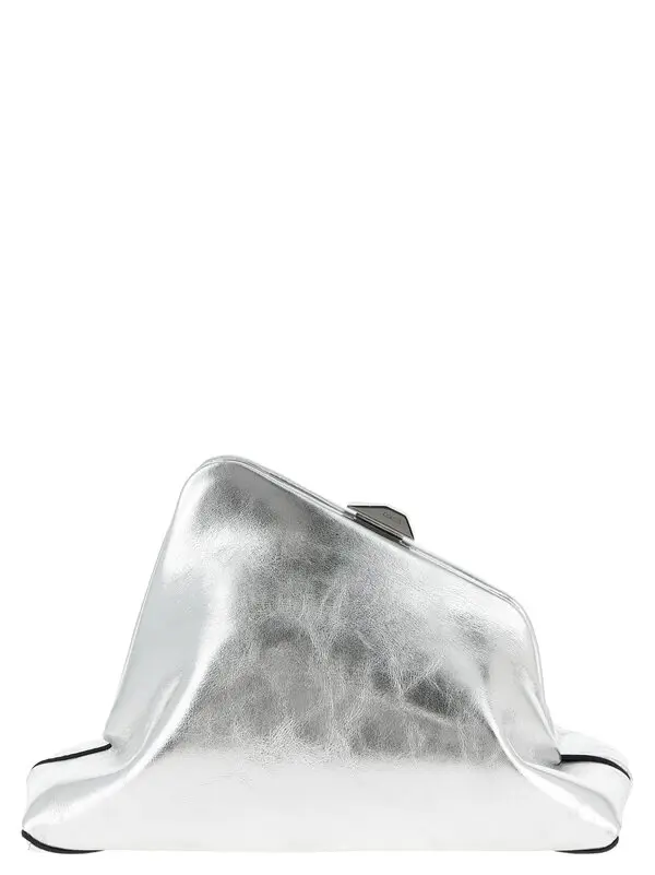 Attico Day Off Small Laminated Leather Clutch