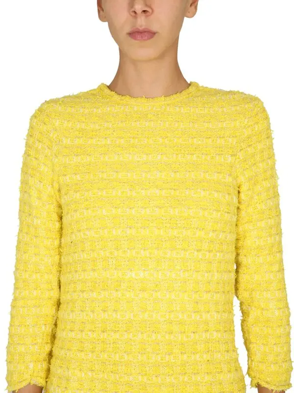 Balenciaga Back-to-front Short Dress In Wool Tweed Knit