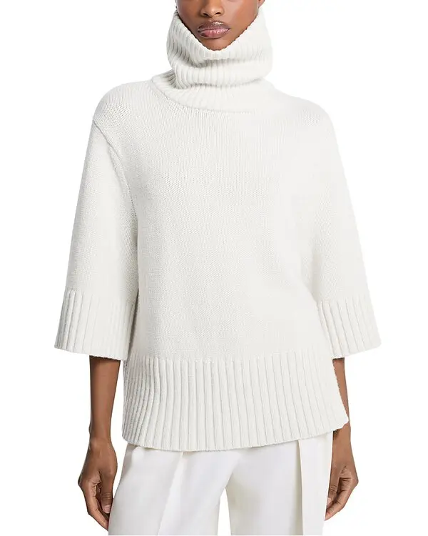 Michael Kors Cashmere Funnel Neck Top - Ivory