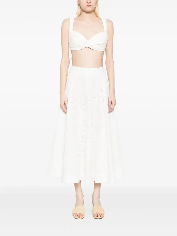 Zimmermann Crush Cotton Midi Skirt