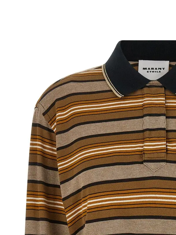 Isabel Marant Étoile Striped Cotton Piquet Polo Dress