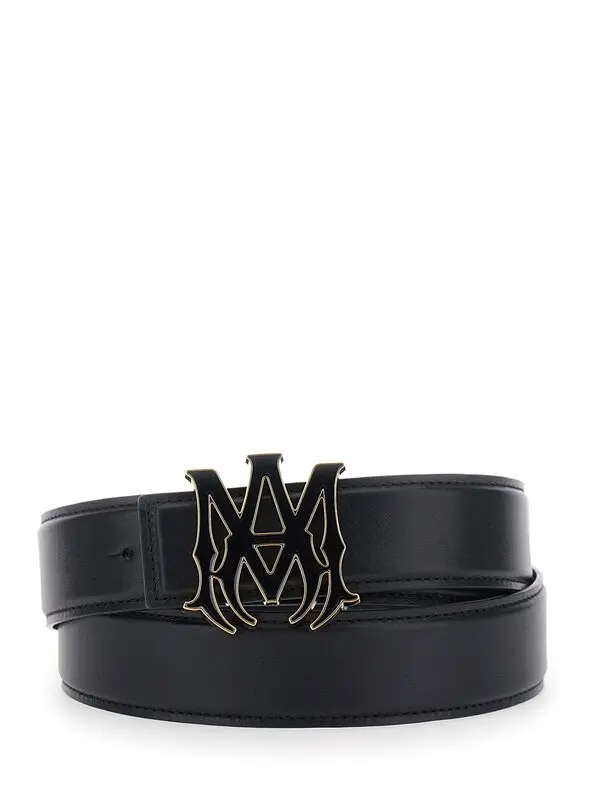 Amiri Leather Belt With Logo Buckle