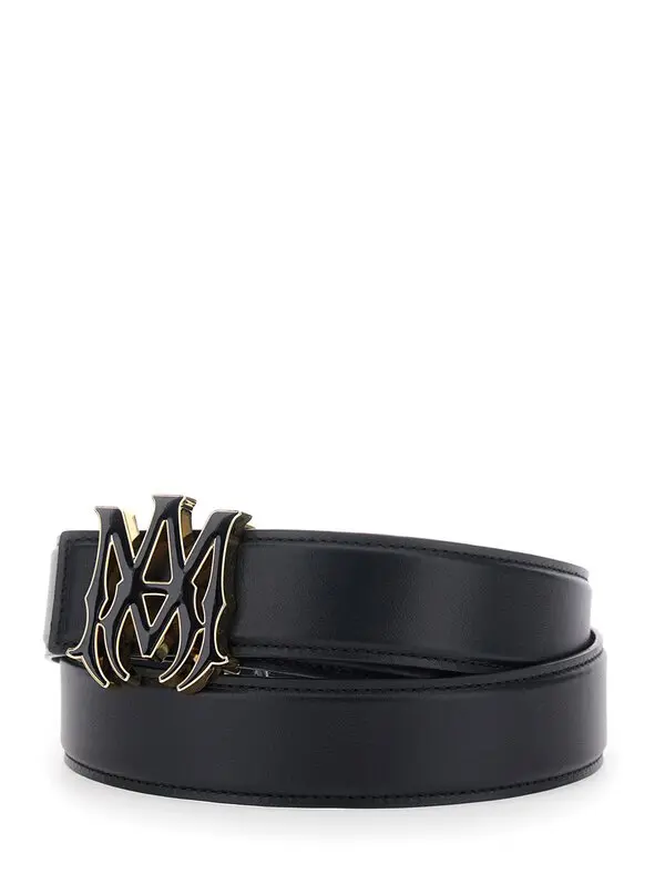 Amiri Leather Belt With Logo Buckle