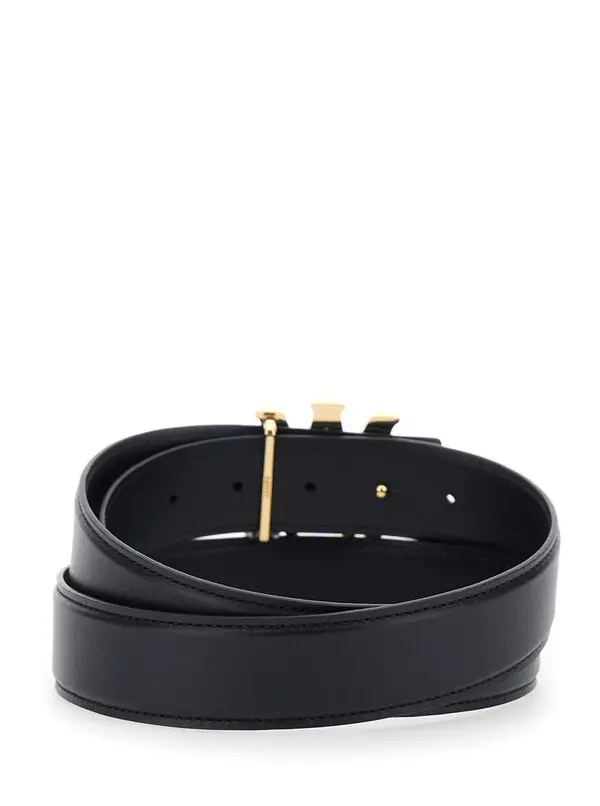 Amiri Leather Belt With Logo Buckle
