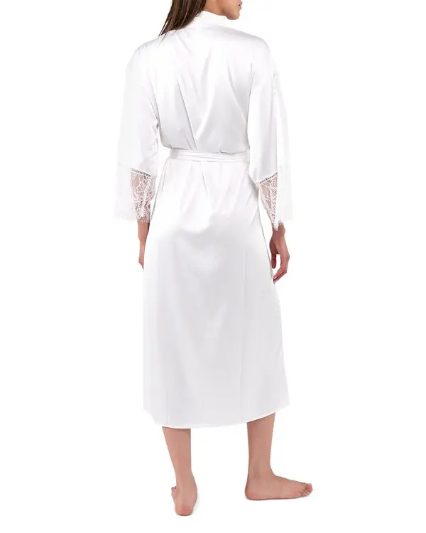Flora Nikrooz Skyler Lace Trim Satin Robe