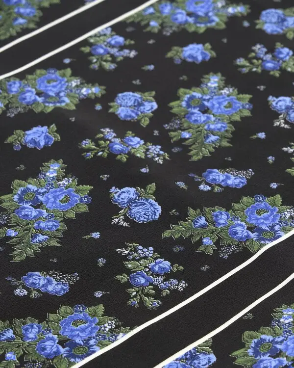 Chloé Folk Silk Scarf - Black/blue