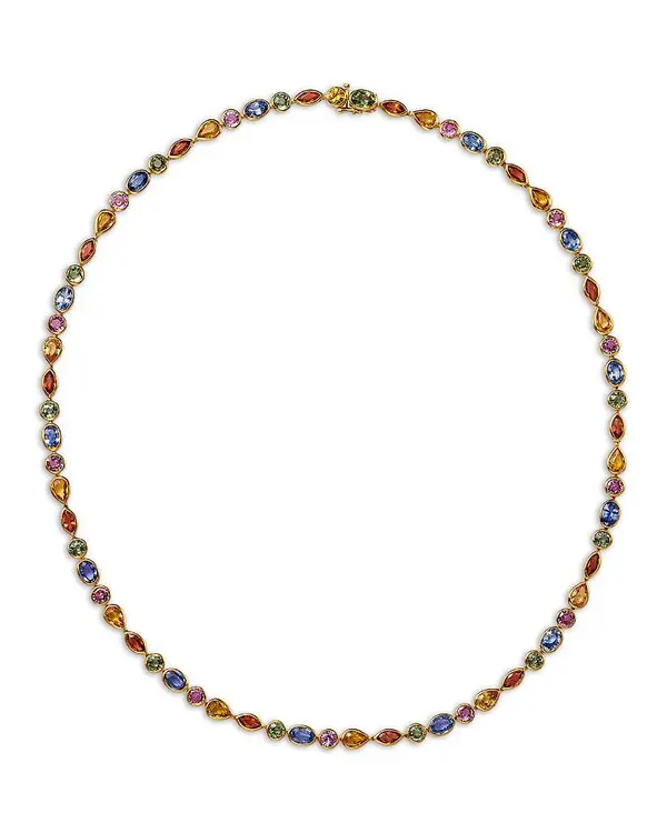 Bloomingdale'S Rainbow Sapphire Mixed Cut Collar Necklace - Gold