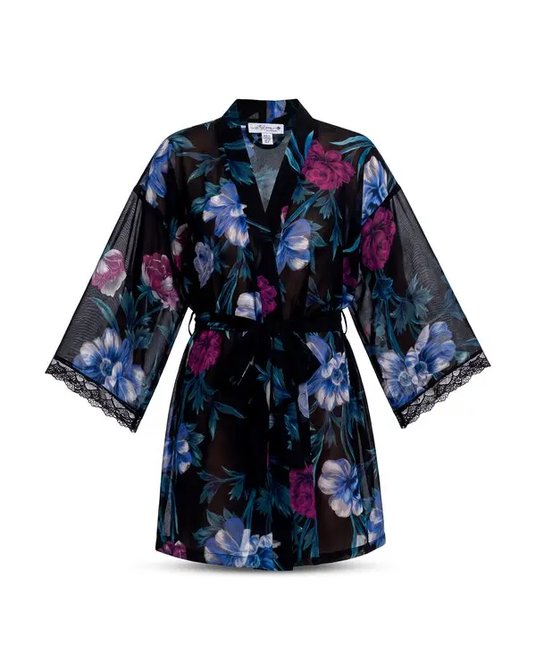 IN BLOOM BY JONQUIL Printed Chiffon Wrap Robe