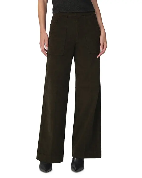 Joe's Jeans The Corduroy High Rise Side Zip Wide Leg Jeans - Olive