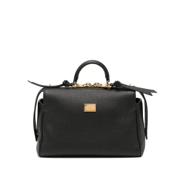 Dolce & Gabbana Vittoria Calfskin Tote Bag - Black