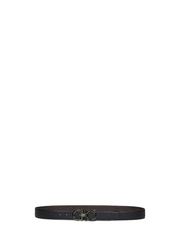 FERRAGAMO Reversible Gancini Leather Belt