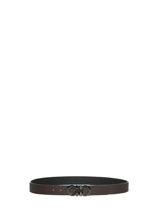 FERRAGAMO Reversible Gancini Leather Belt