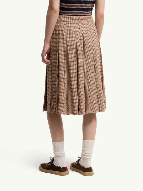 Moncler Microcheck Midi Wool Skirt