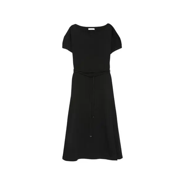 LEMAIRE Heavy Cotton Jersey Belted Midi Dress