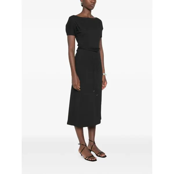 LEMAIRE Heavy Cotton Jersey Belted Midi Dress