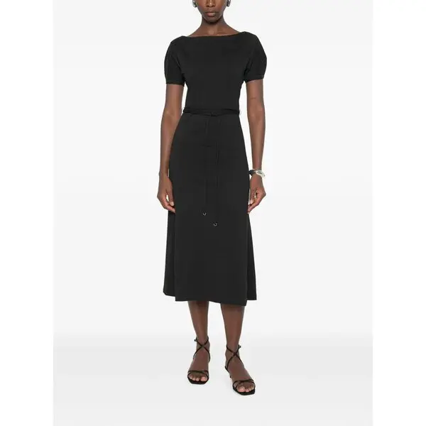 LEMAIRE Heavy Cotton Jersey Belted Midi Dress