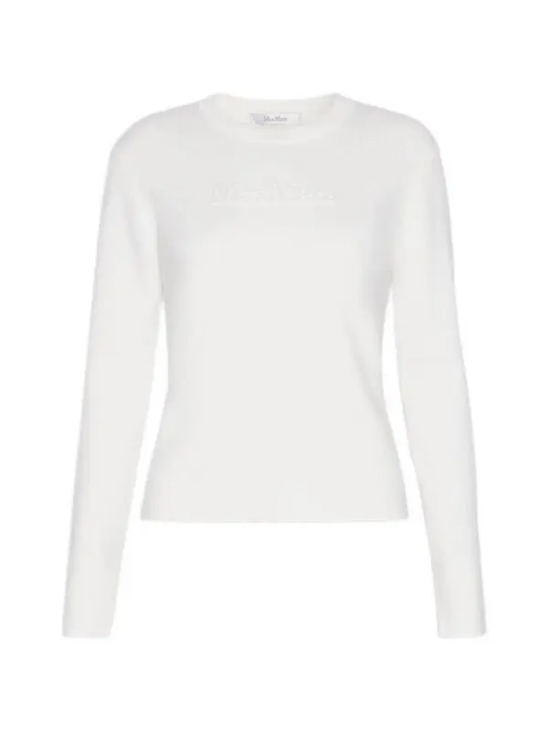 Max Mara Wool Crewneck Sweater - White