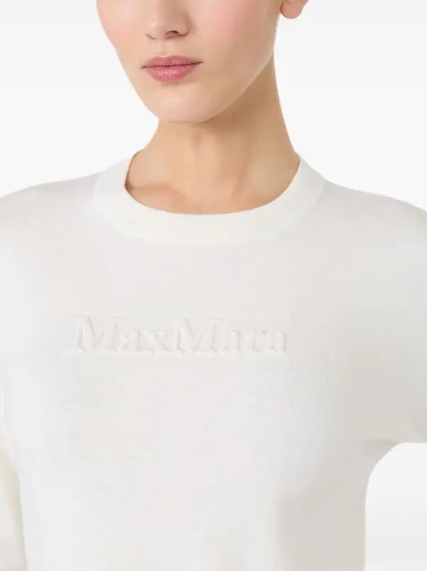 Max Mara Wool Crewneck Sweater - White