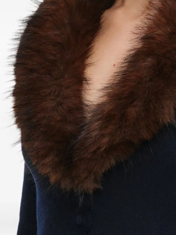 SELF-PORTRAIT Faux Fur Trimmed Cardigan