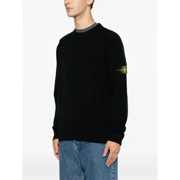 Stone Island Virgin Wool Blend Crew Neck Pullover