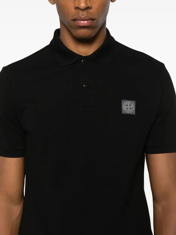 Stone Island Logo Cotton Polo Shirt