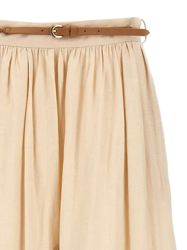 Zimmermann Wylie Embroidered Linen Skirt