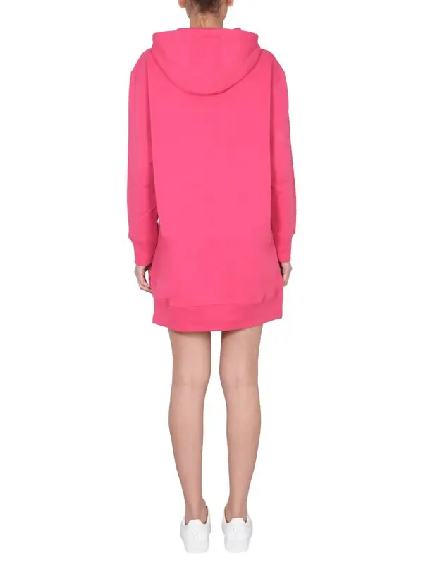 Moschino Dress With Multicolor Flocked Logo