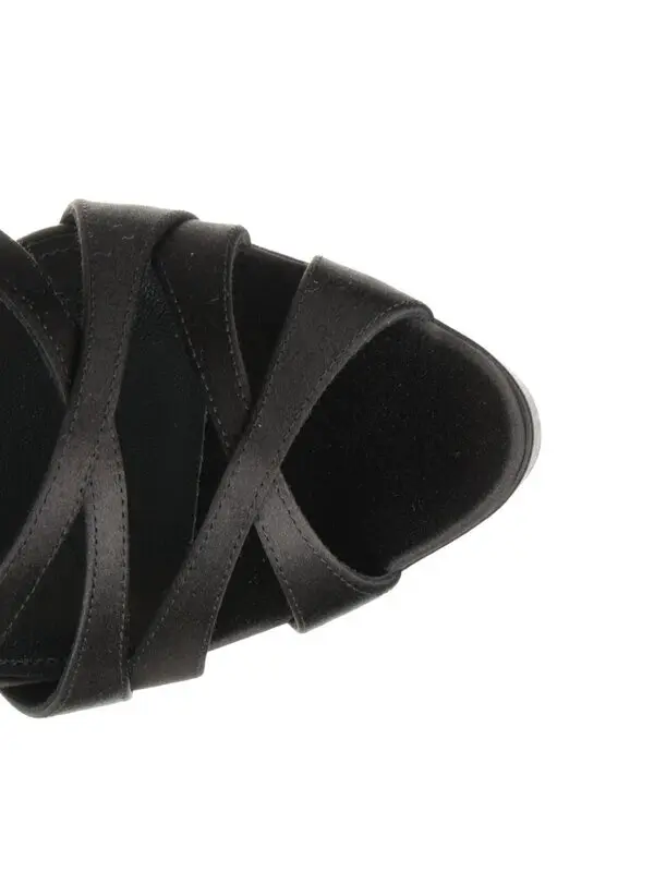 Saint Laurent Satin Crepe Chandelle Platform Sandals