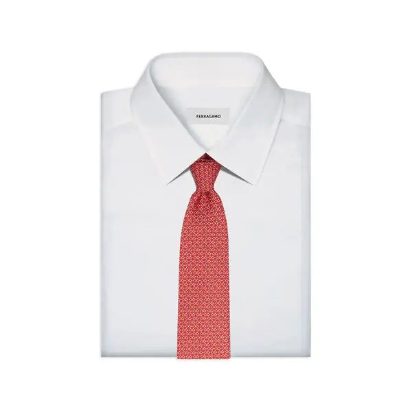 FERRAGAMO Gancini Geometric Silk Tie