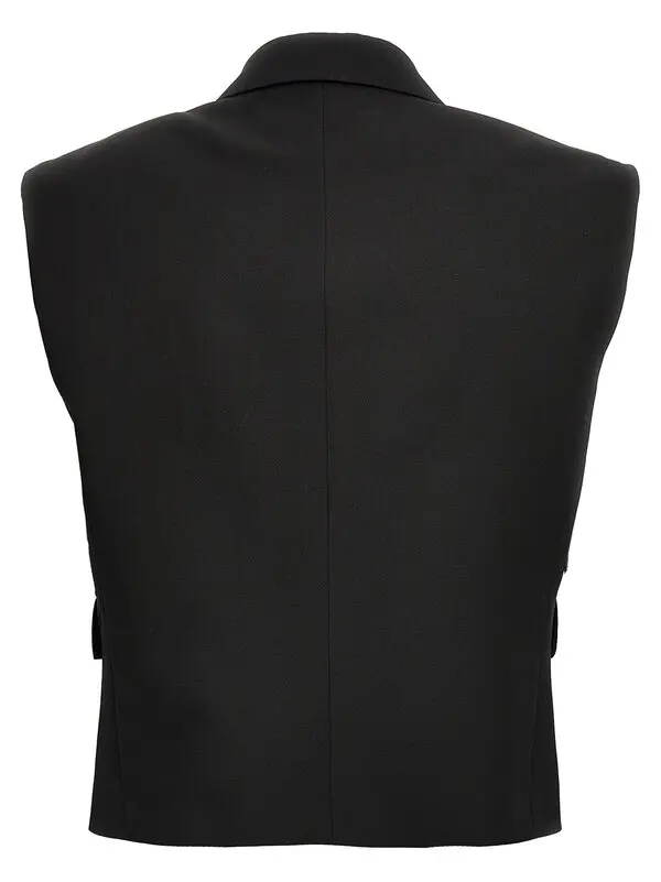 Dolce & Gabbana Wool Gabardine Tuxedo Gilet