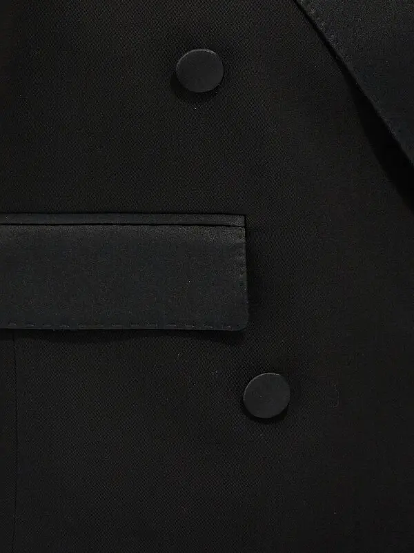 Dolce & Gabbana Wool Gabardine Tuxedo Gilet