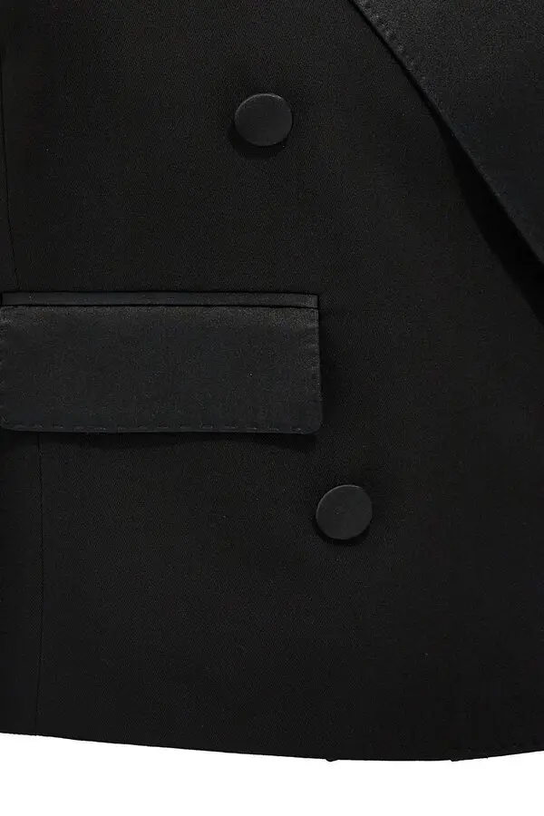 Dolce & Gabbana Wool Gabardine Tuxedo Gilet