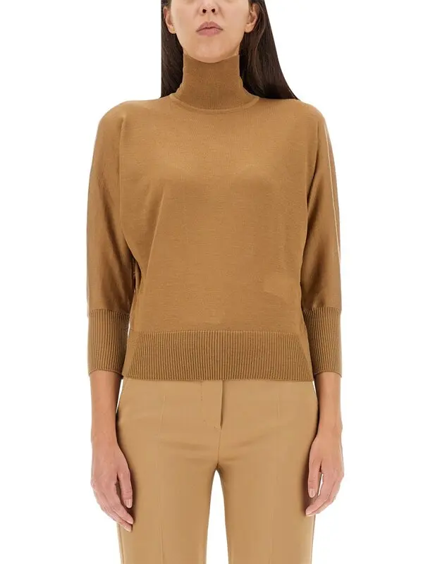 Max Mara Wool Jersey High Neck Top