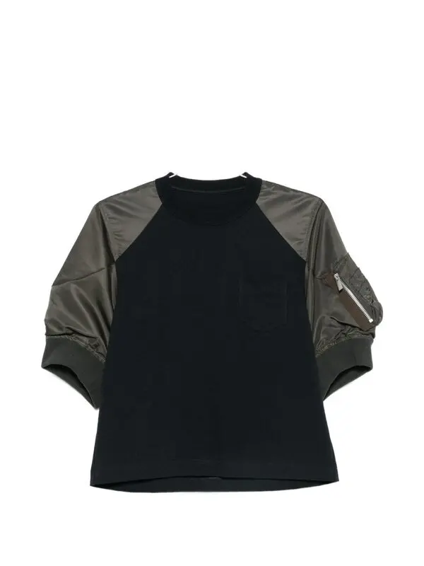 Sacai Cotton And Nylon T-shirt