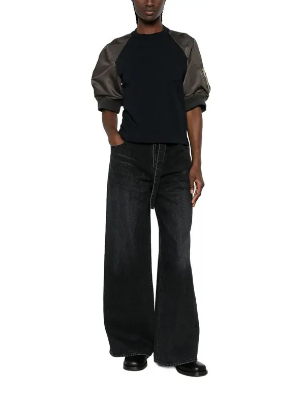 Sacai Cotton And Nylon T-shirt
